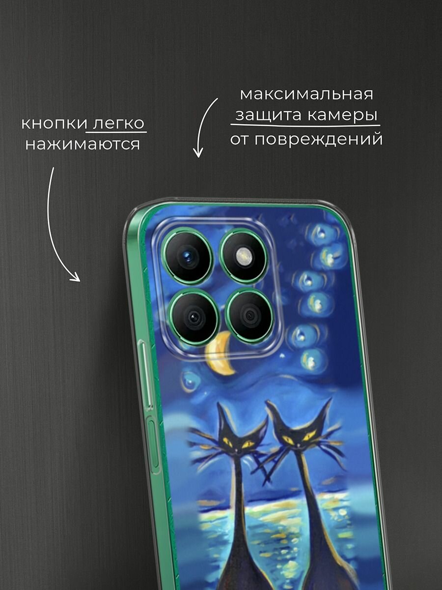 Чехол на Honor X8B / Хонор X8B с принтом "Влюбленные котики 7" — фото 1