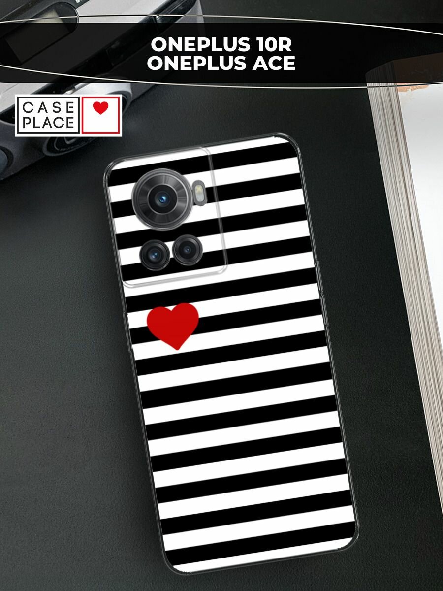 Чехол на OnePlus 10R/Ace / Ван Плас 10R/Ace с принтом "Красное сердце"