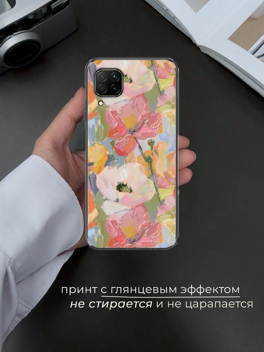 Чехол на Хонор 30S/Хуавей P40 Lite 5G/Нова 7 SE с принтом "Акварельные анемоны" — фото 1