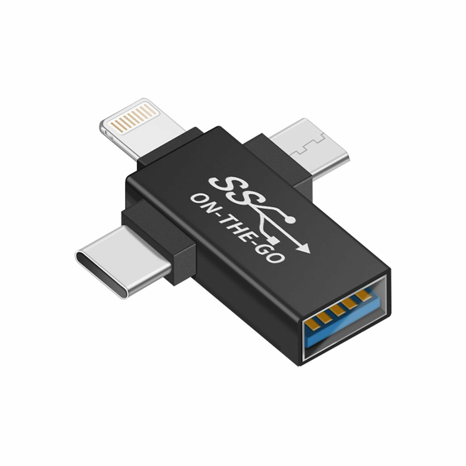 Адаптер USB OTG 3 в 1 USB 3.0 Женский на тип C Micro USB Штекер iOS Мужской USB-адаптер Широко совместимый конвертер