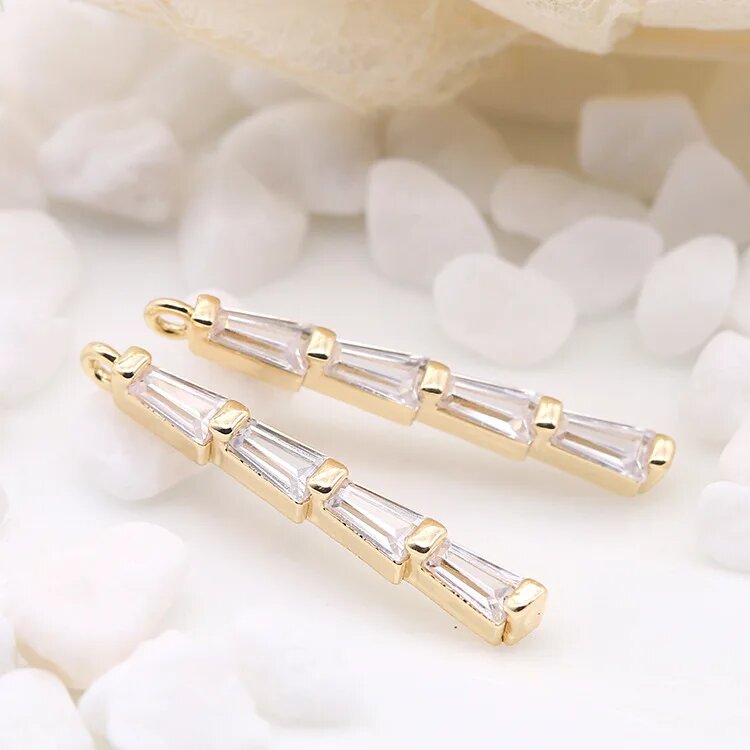 Подвески Florainer Tina 14-каратное золото с покрытием и цирконом 4 шт.