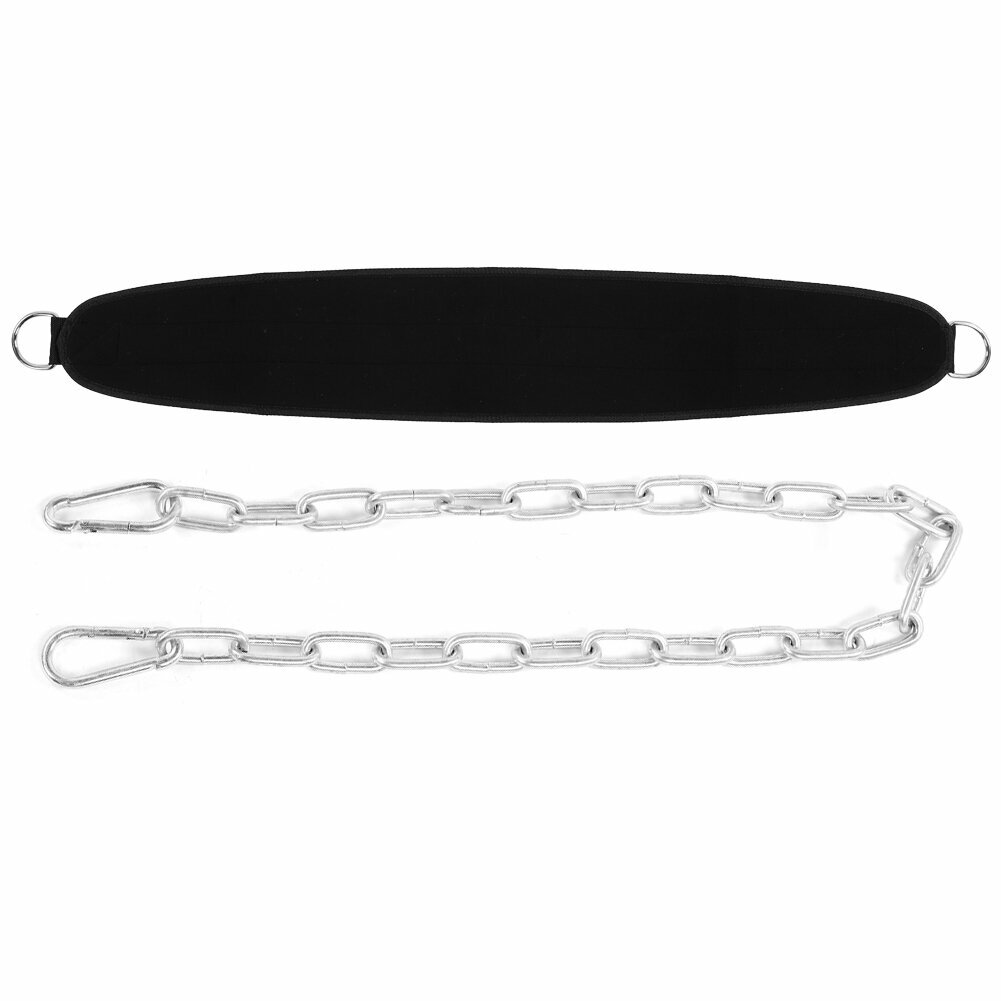 Professional Weight Belt Gym Pull Ups Tape Commercial Fitness Bodybuilding Equipment(Black )