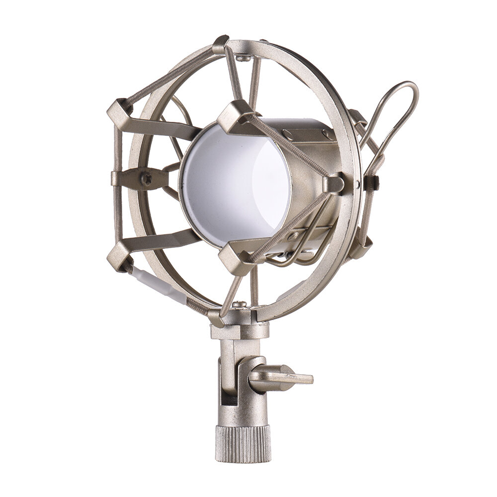 Крепление для микрофона Metal Universal Condenser Microphone Shock Mount Holder Bracket Anti-vibration черный/золотой металл 144g для онлайн-радио студийной записи музыки