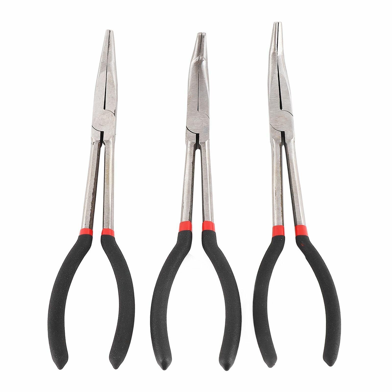 3 шт. плоскогубцы с игольчатыми носами, 11 дюймов, стальные расширенные прямые плоскогубцы с длинными носами, 45 градусов, 90 градусов