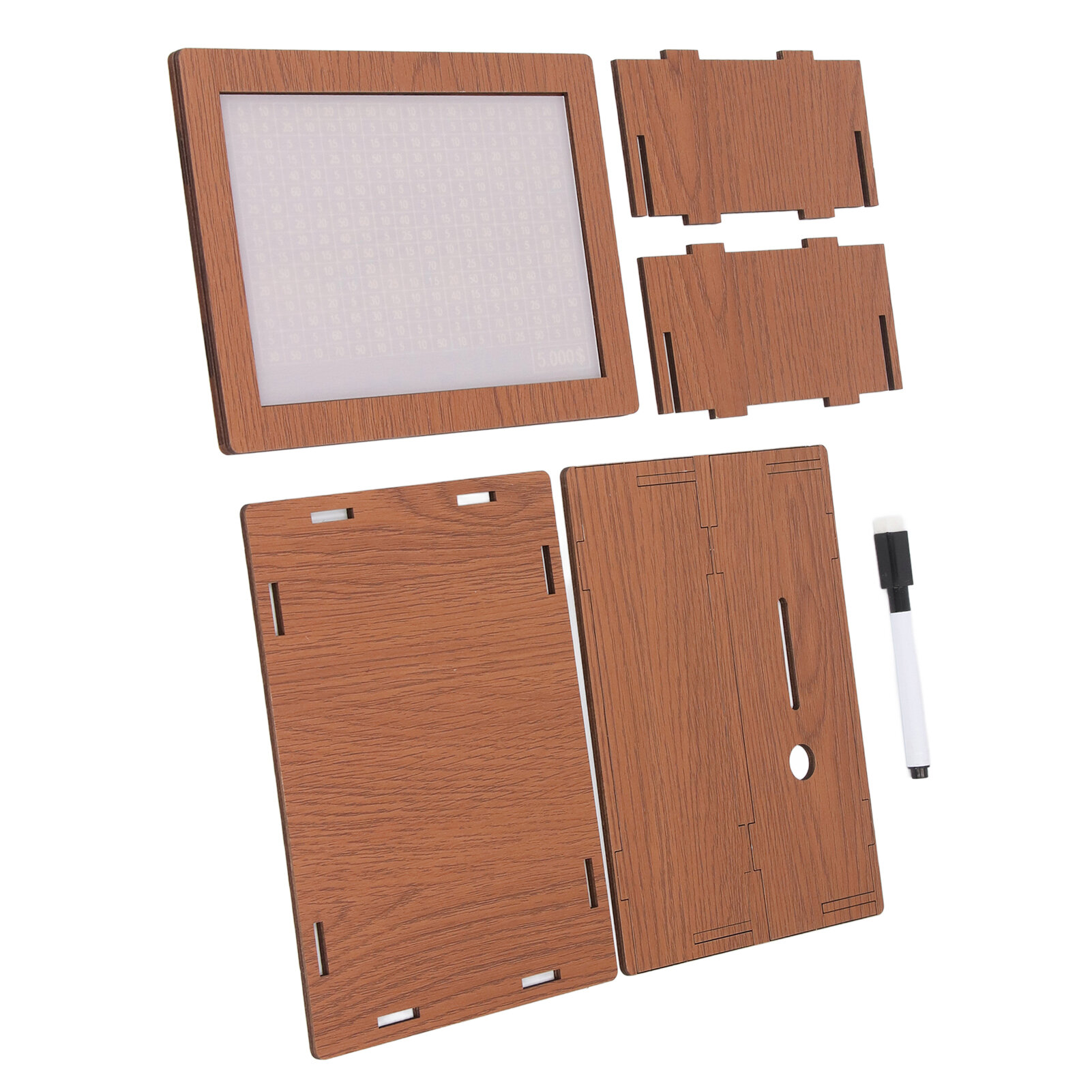 Деревянная копилка для монет с целевыми числами, чеками, сбережениями, обратным отсчетом для достижения цели, копилка для мальчиков и девочек, 5000 долларов США