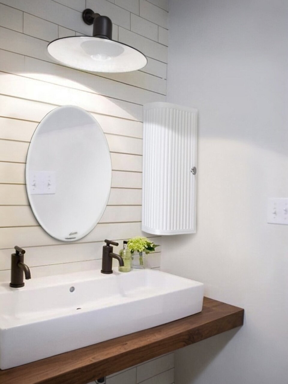 Шкафчик для ванной пластик, угловой правый, снежно-белый, Berossi, Hilton, АС 33201000