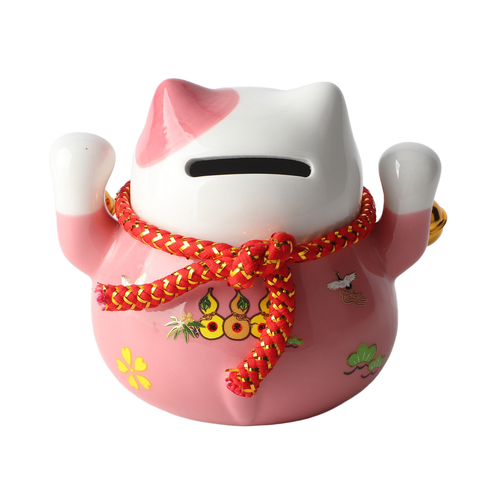 Банка для монет Lucky Cat, 4,5 дюйма, изысканный милый керамический горшок с пожеланиями удачи и удачи, украшение для стола, розовый цвет