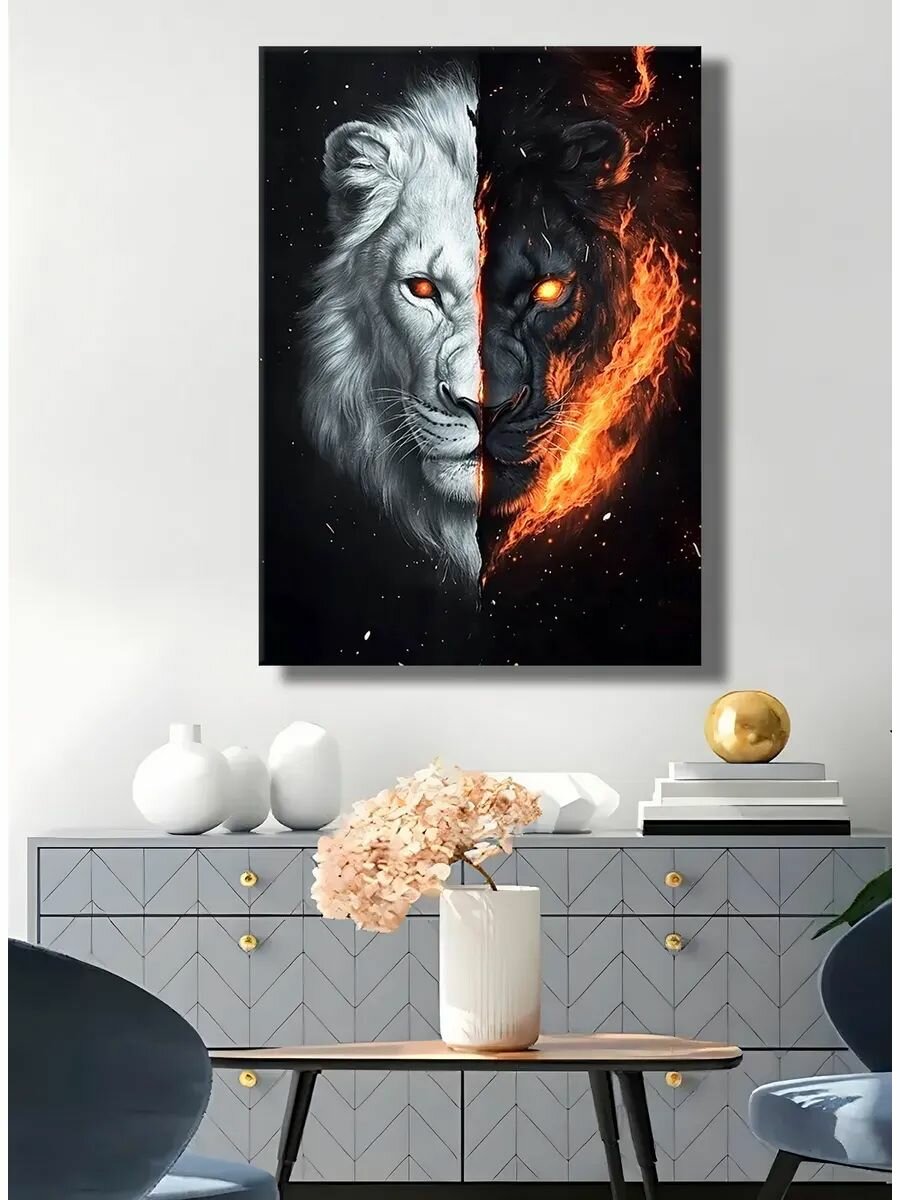 Картина "Огненный и ледяной", галерейная 30х40см 1шт.