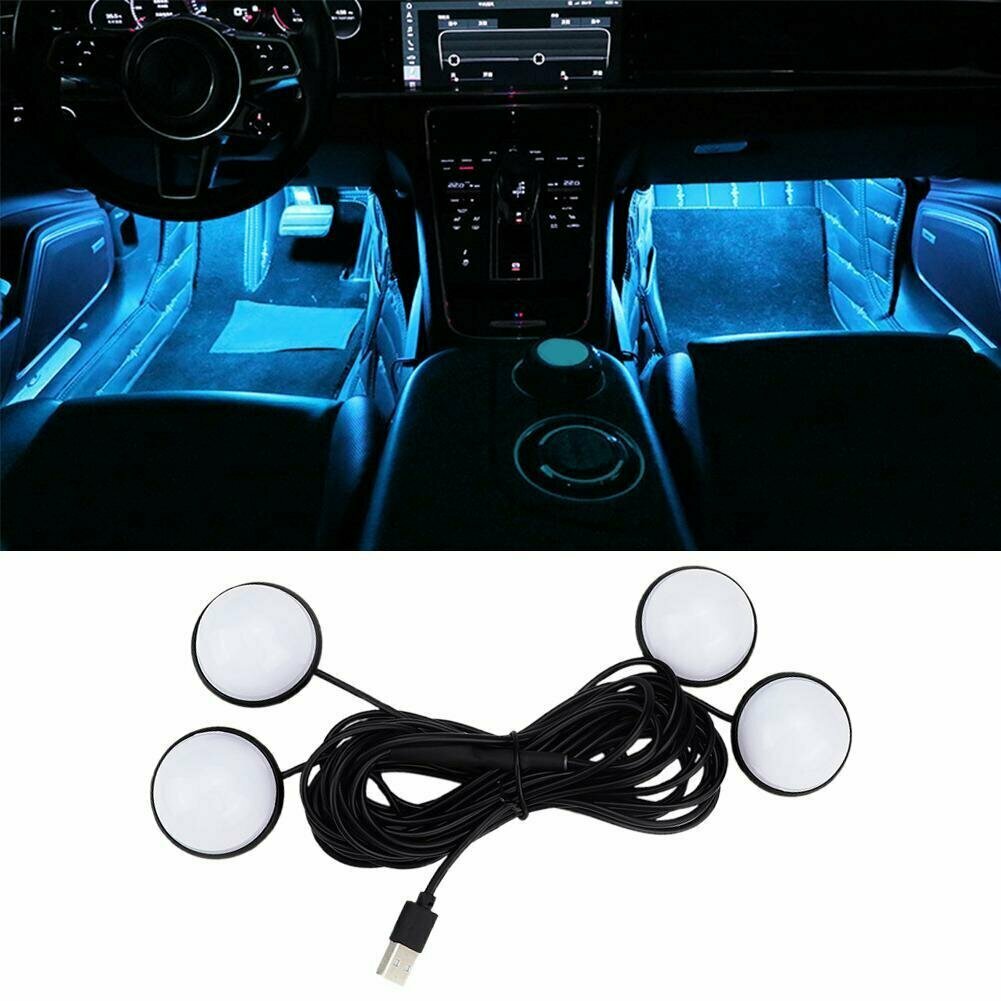 LED подсветка салона автомобиля, USB неоновая лента, многоцветный режим