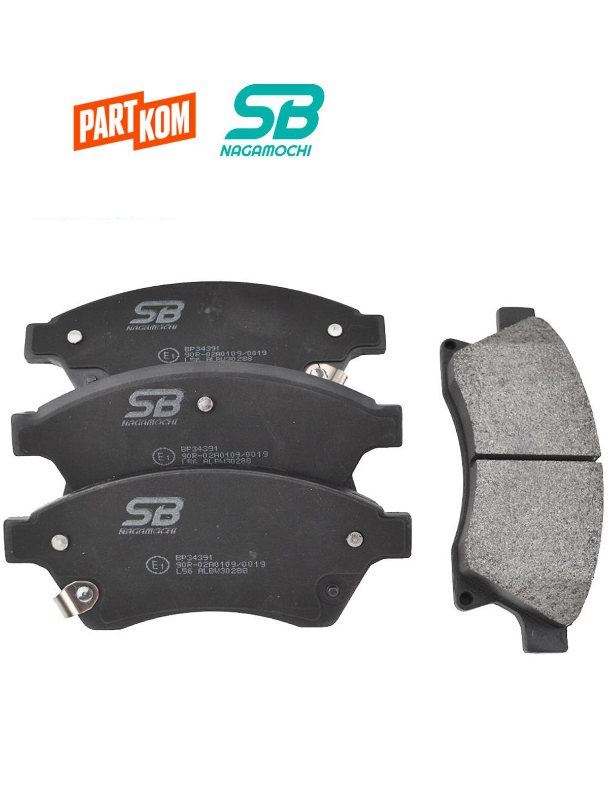 Тормозные колодки передние SB NAGAMOCHI BP34391 для а/м Chevrolet Cruze, Orlando I, Aveo T300, Opel Astra J
