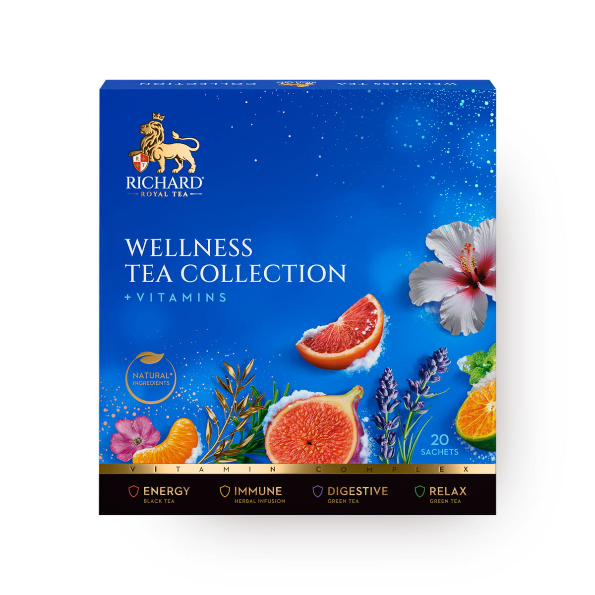 Чай Richard Royal Wellness Tea Collection ассорти 20 пакетиков 4 вкуса функциональной линии