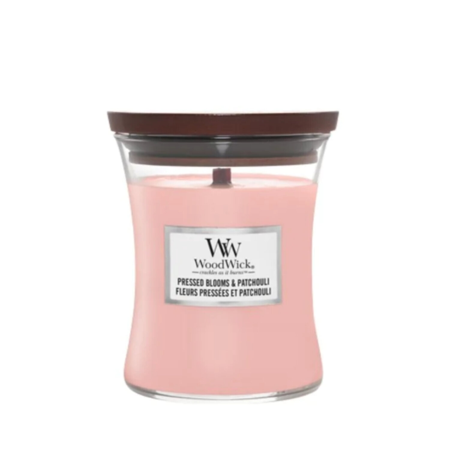 Ароматическая свеча WoodWick "Цветы и Пачули/PRESSED BLOOMS & PATCHULI", средняя