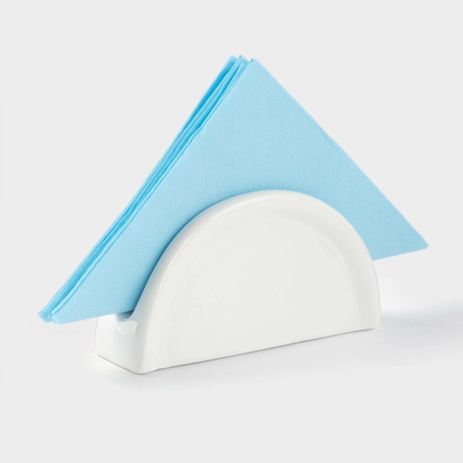 Салфетница керамическая «Классика», 11.5×3.5×6 см, цвет белый