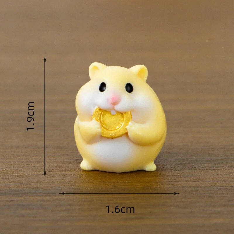 Миниатюрные фигурки хомяков из смолы Yellow 4