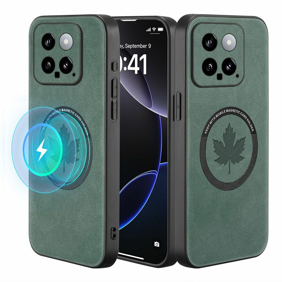 Рисунок кленового листа MagSafe чехол для Xiaomi 14(Сяоми 14) Нескользящий и удобный