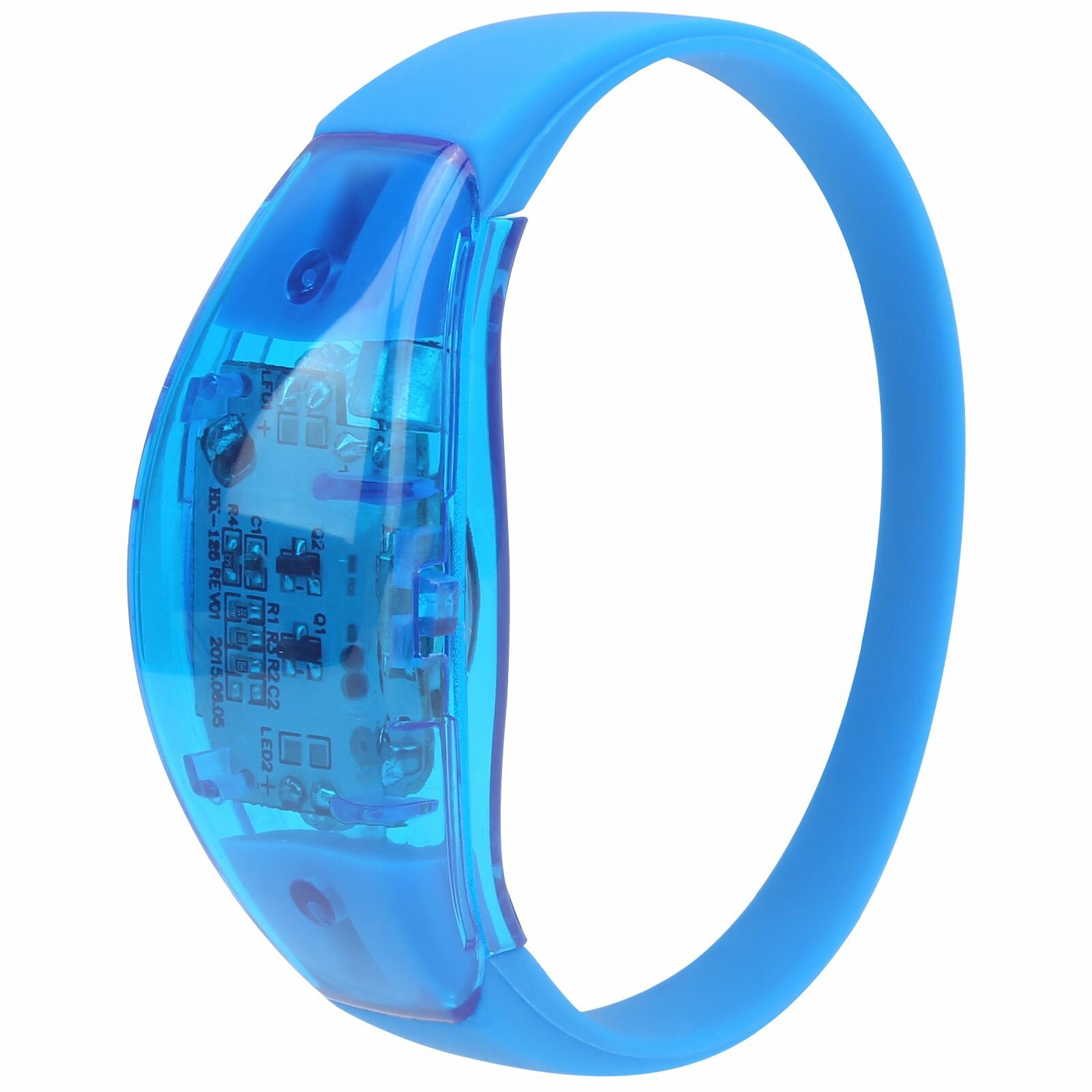 Светодиодный браслет для ночного бега со звуковым управлением, мигающий силиконовый браслет для вечеринок с синей подсветкой