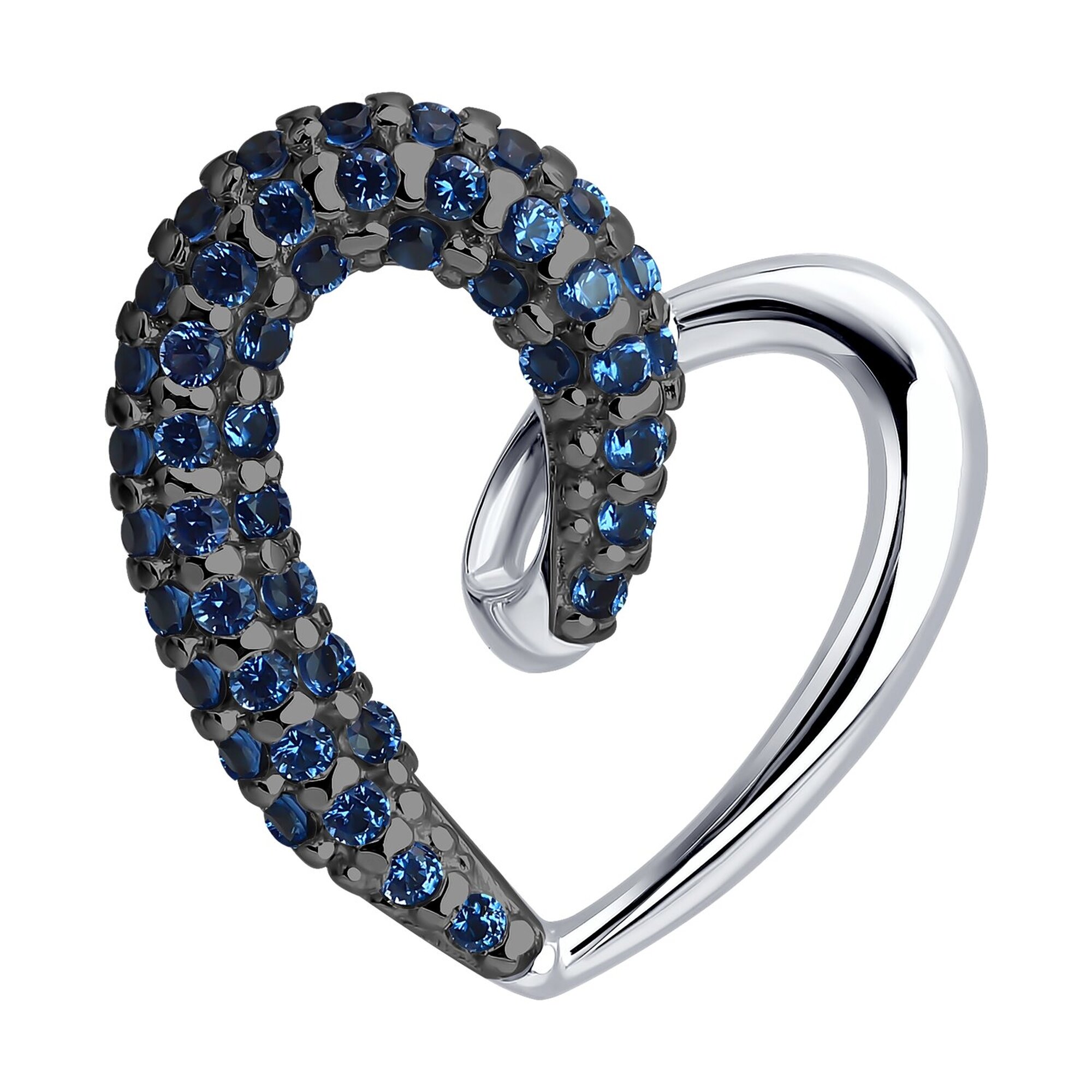 Подвеска, серебро, 925 проба, родирование, фианит