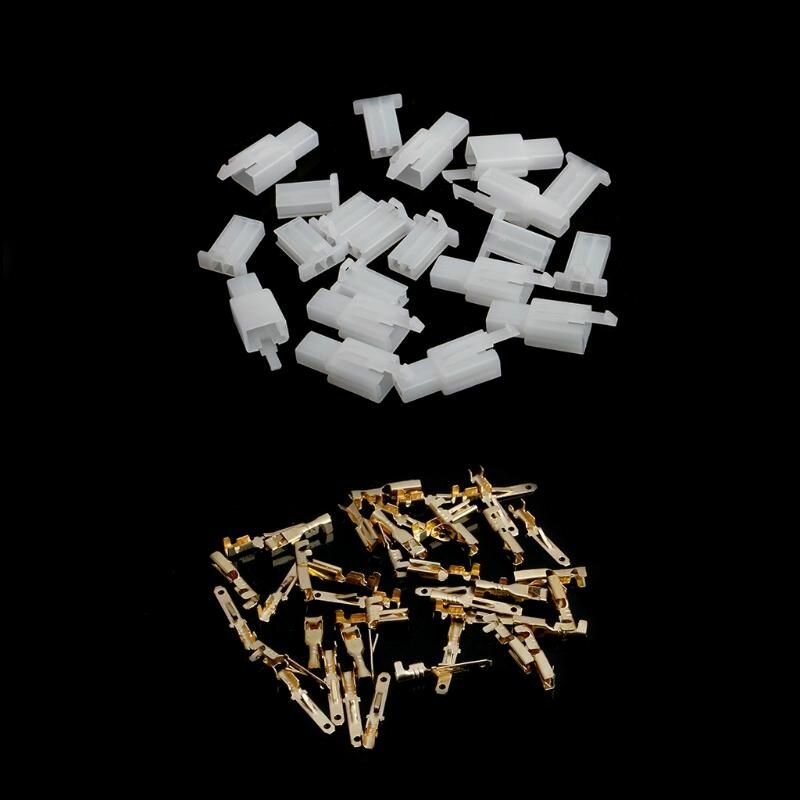 2.8мм 2-контактные разъёмы + клеммы (10 шт), Черный