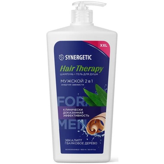 Мужской шампунь-гель для душа 2в1 Synergetic Hair Therapy Эвкалипт, 900 мл