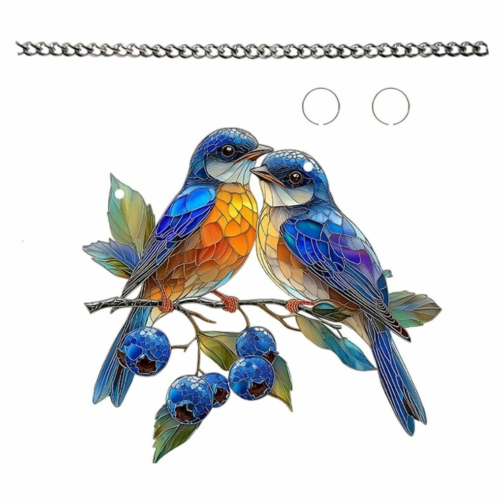 Витражный кулон "Птицы"