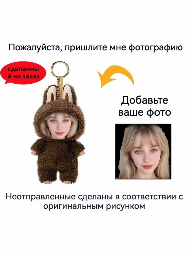 Плюшевая игрушка-По индивидуальному заказу Labubu, сделанному с использованием ваших собственных фотографий
