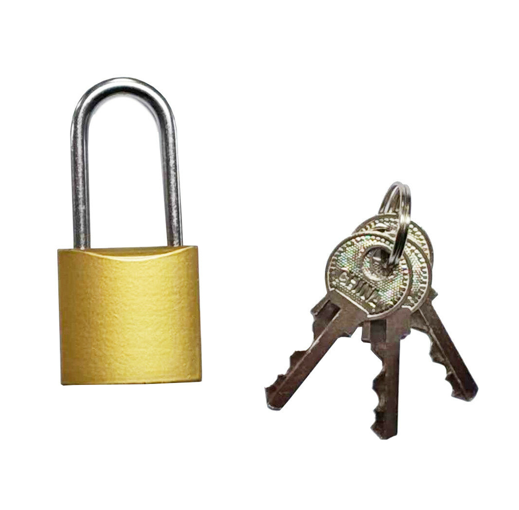 Замок навесной UGO LOKS для сейфов, шкафов, дверей, латунь, 25 мм, длинная дужка