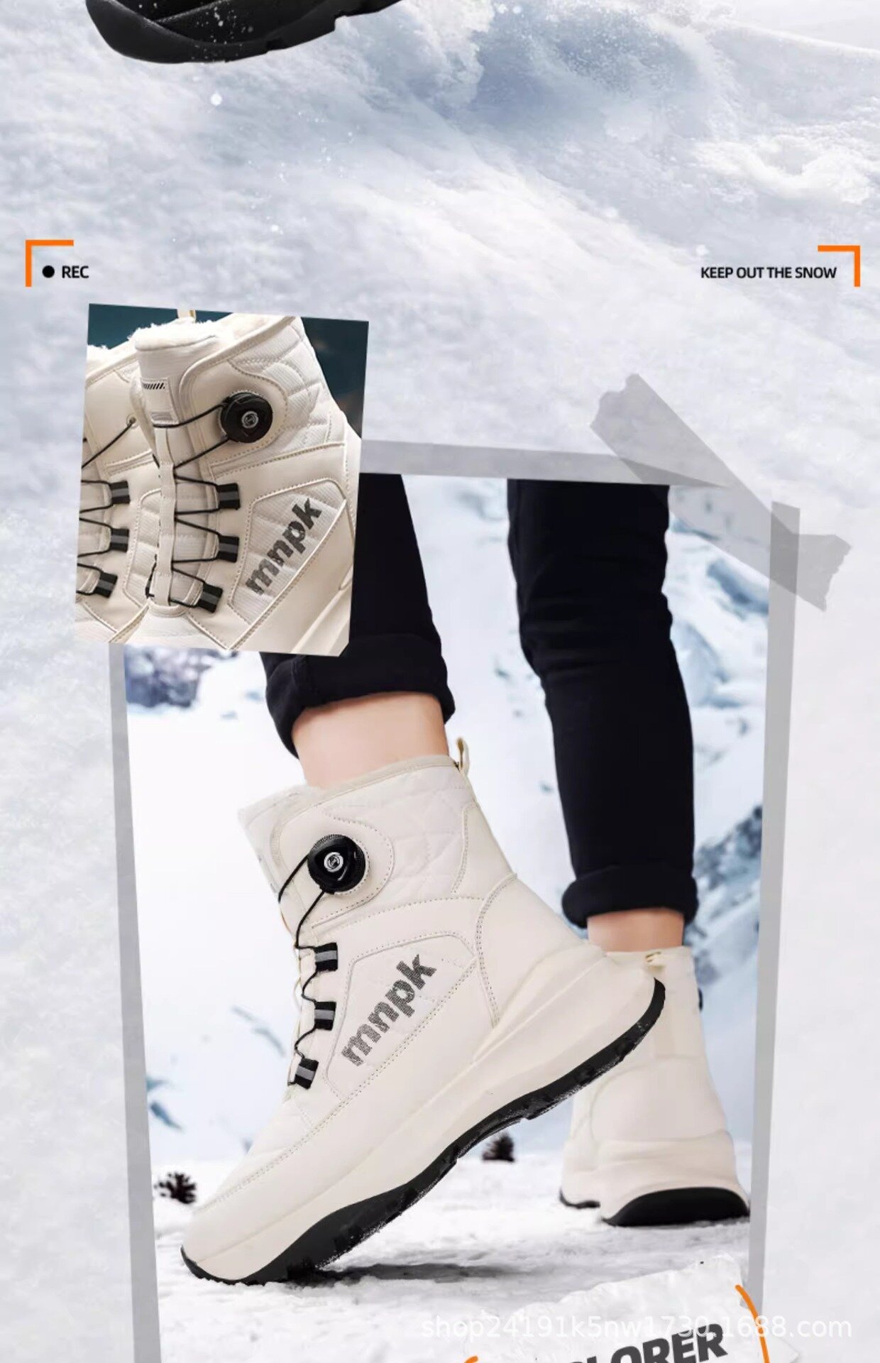 Зимние нескользящие зимние ботинки унисекс на средней подошве, белые, 39