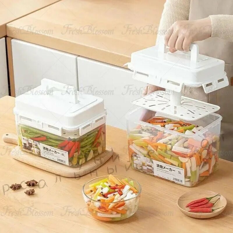 Кадка для засолки, Полипропилен, 4 л, диаметр 23.5 см