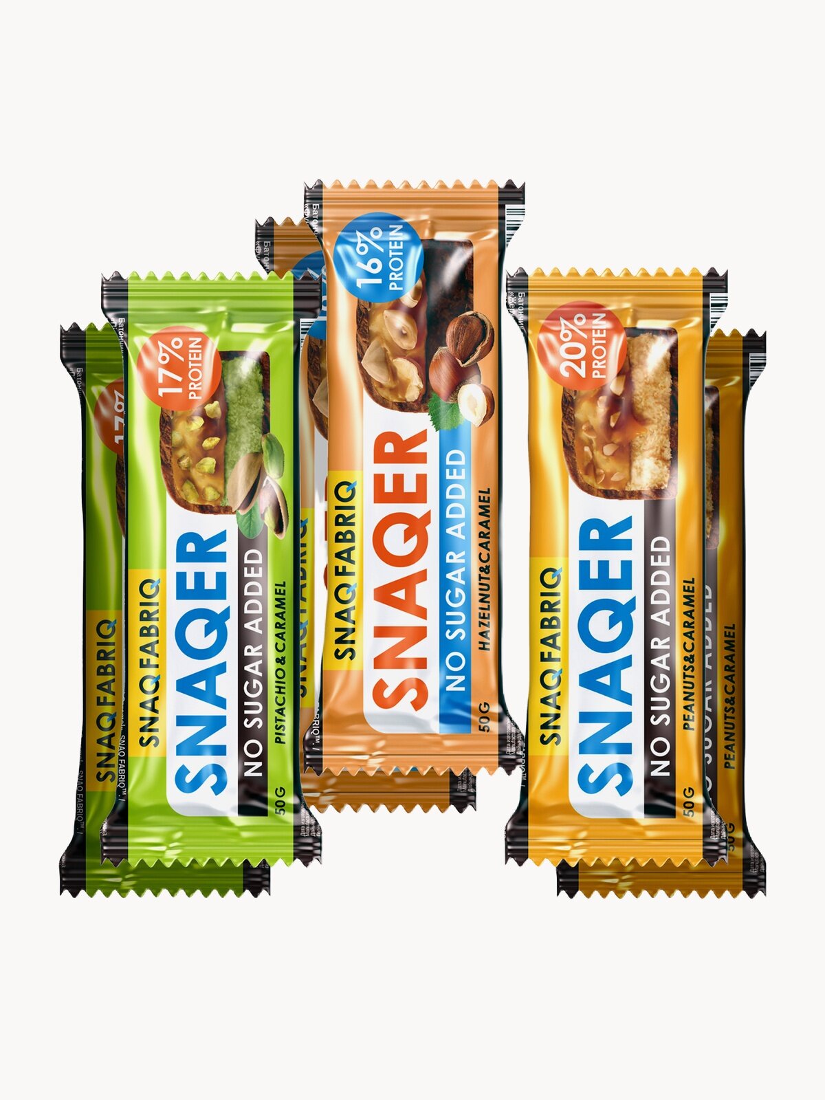 Протеиновые батончики Snaq Fabriq в шоколаде без сахара SNAQER Ассорти mini, 6шт х 50г