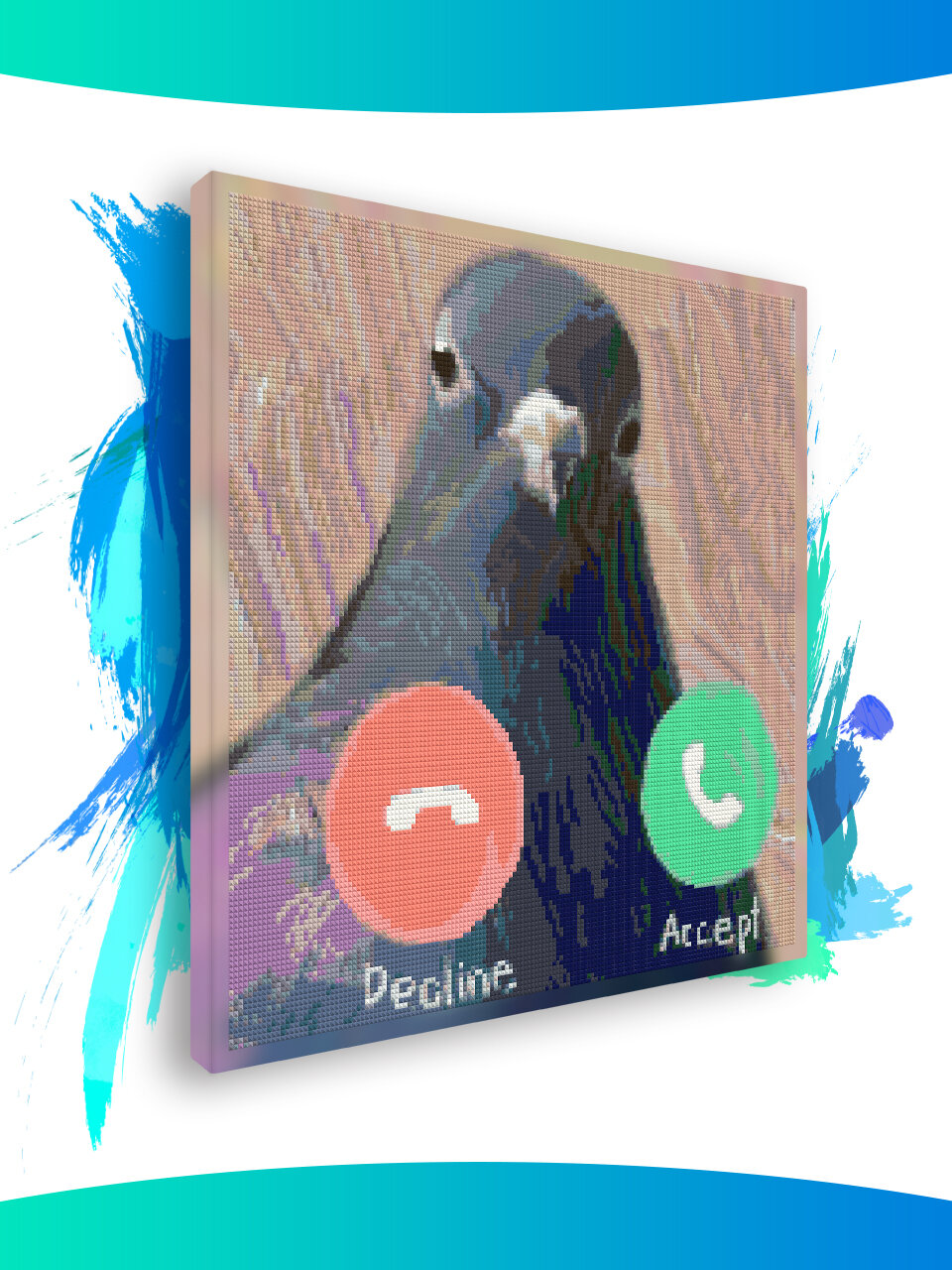 Алмазная мозаика на подрамнике - вышивка - Голубь звонит 40х40