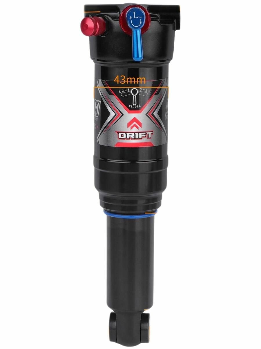 Воздушный задний амортизатор для горного велосипеда DNM TRU-8RC, фиксирующий амортизатор, 165 мм/185 мм/205 мм, с втулкой 24 мм