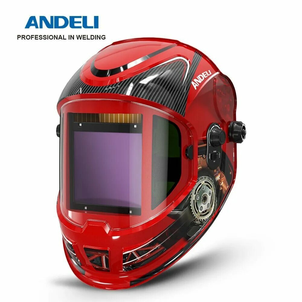 Маска сварочная хамелеон ANDELI ZEUS Большой экран 180 Вид Истинный цвет Автоматическое затемнение Сварочный шлем
