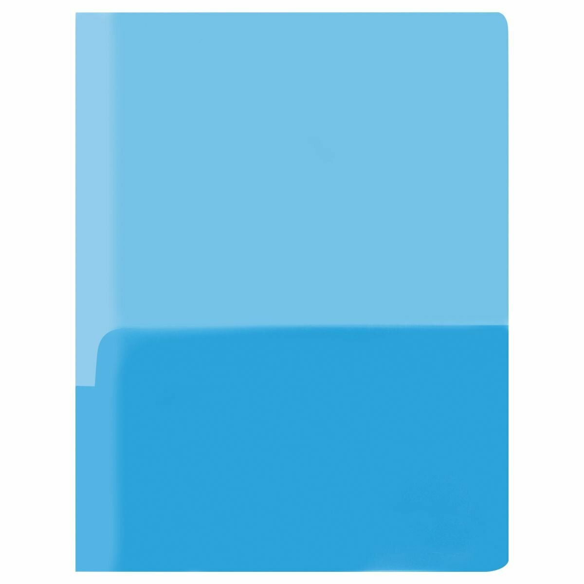 Папка-уголок Стамм (А4, 180мкм, 2 внутренних кармана) прозрачная синяя (ММ-322301), 120шт.