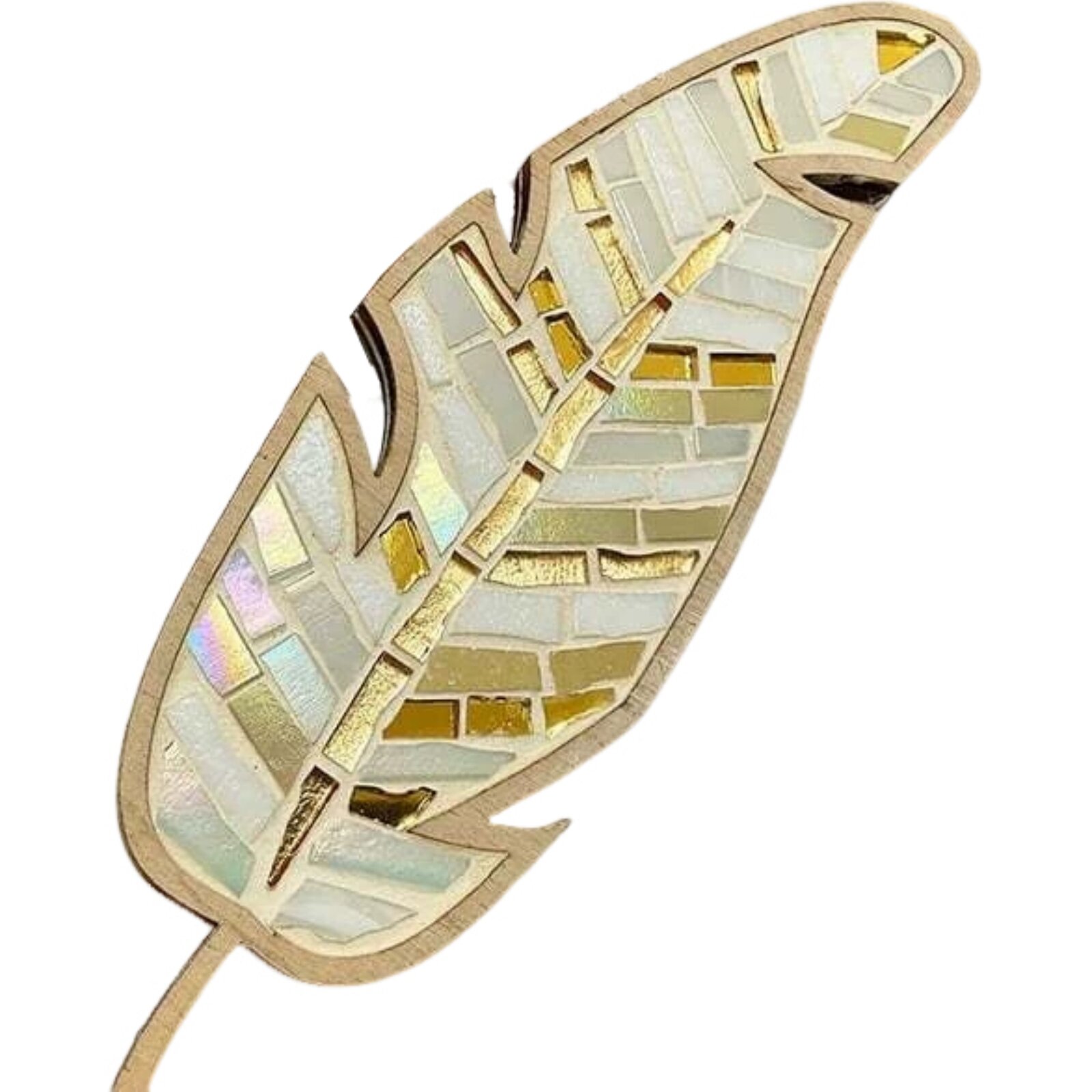 DIY Mosaic Kit, Набор для Мозаики из Стеклянных Плиток для Ремесел, Ремесла для Взрослых и Подростков, Набор Мозаики Разных Цветов, Пакет Материалов для Мозаичных Ремесел, Подарок для Любителей Ремесел, Домашнее Украшение (A), Базис из Дерева Формы Перо,