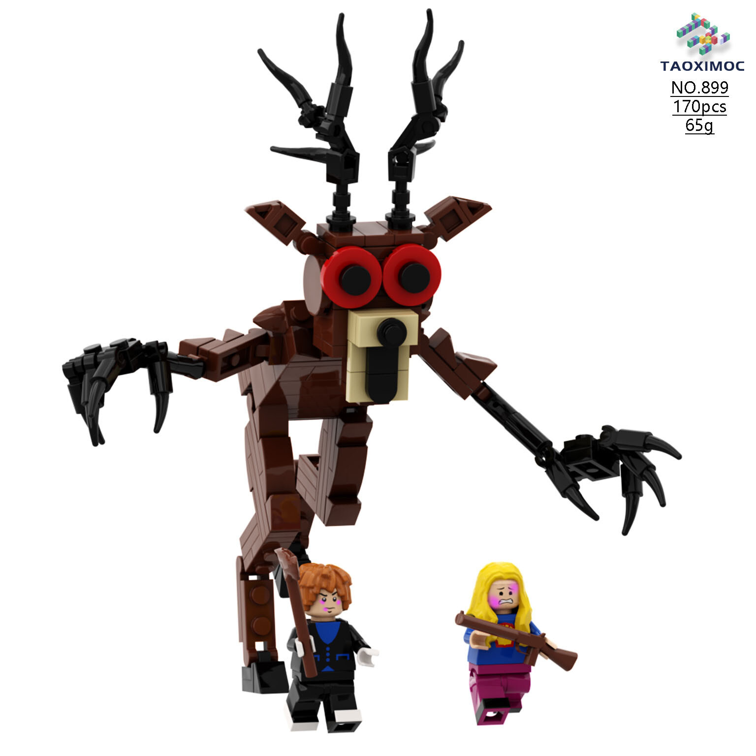 Трансграничный новый продукт 99 ночей, игровая сцена в лесу, строительные блоки, лесной олень + 2 персонажа, игрушка в сборе, модель оптом