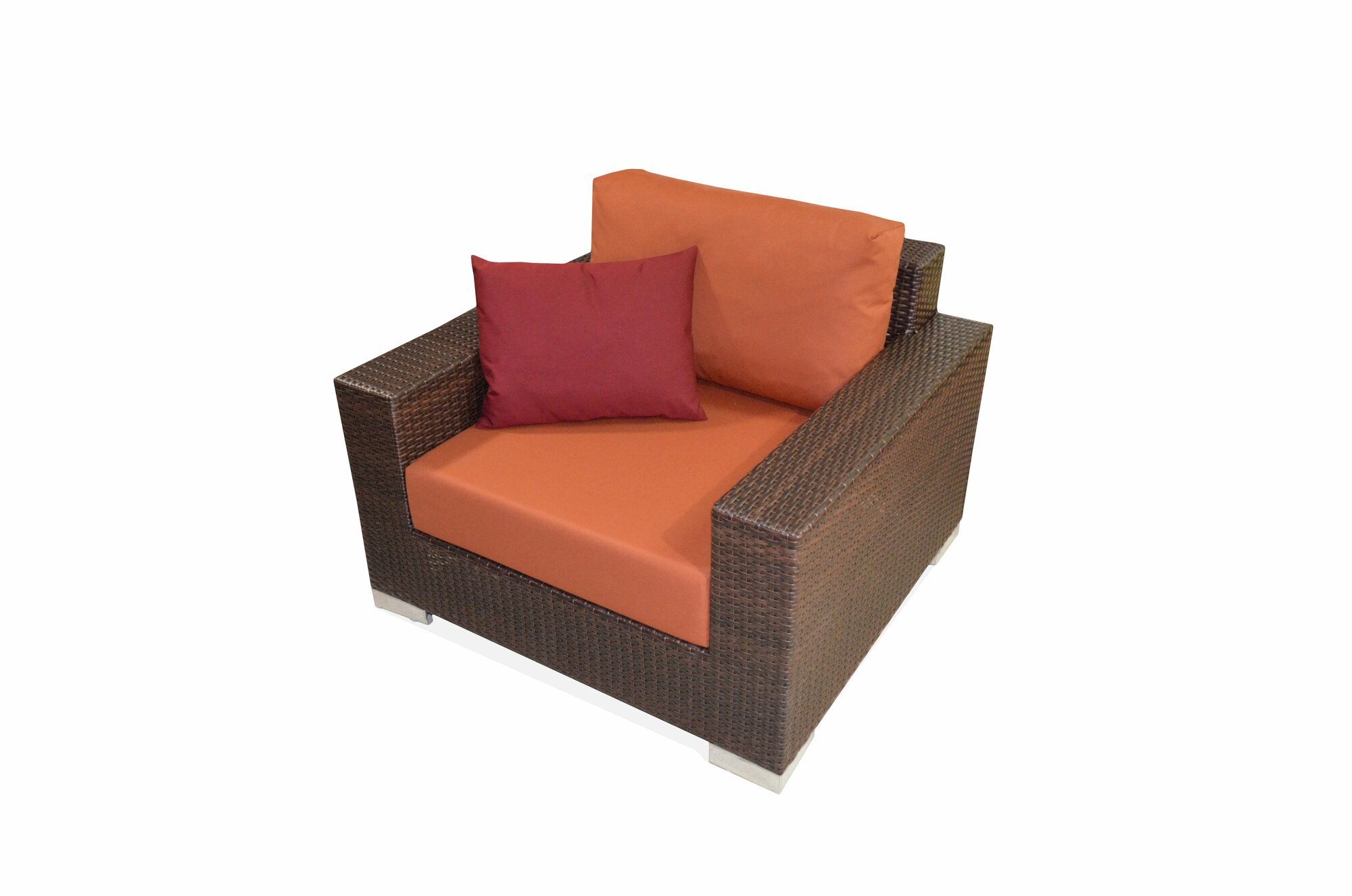 Кресло из искусственного ротанга Майами, цвет под "красное дерево"