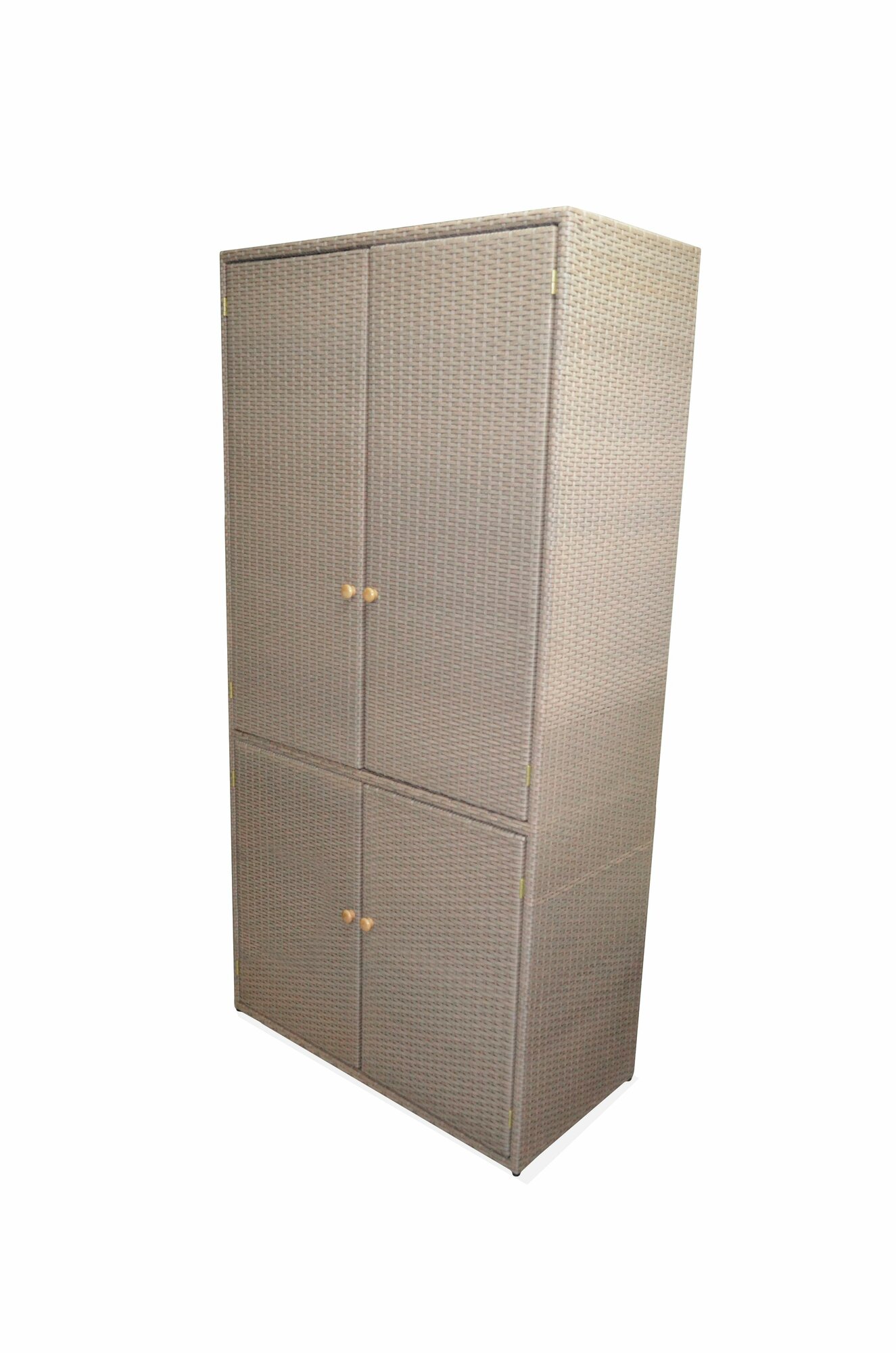Шкаф из искусственного ротанга арт.02, цвет бежевый капучино, 100х40х200 см