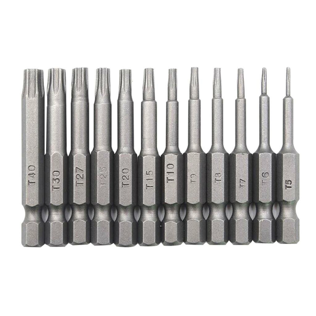 Отвертка 50 мм 1/4 дюйма T5-T40 с головкой Torx Электрическая Дрель съемная 12шт
