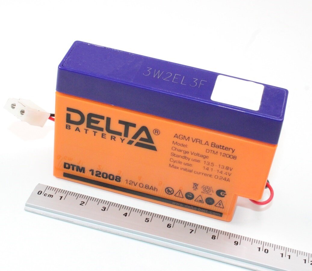 Аккумулятор 12В 0,8 А·ч (Delta DTM 12008) AGM