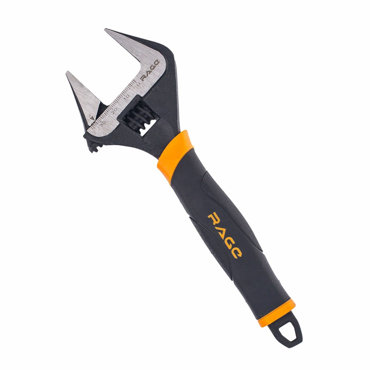 Ключ разводной RAGE с тонкими губками и широким зевом, раскрытие зева до 40 мм, длина ключа 200 мм