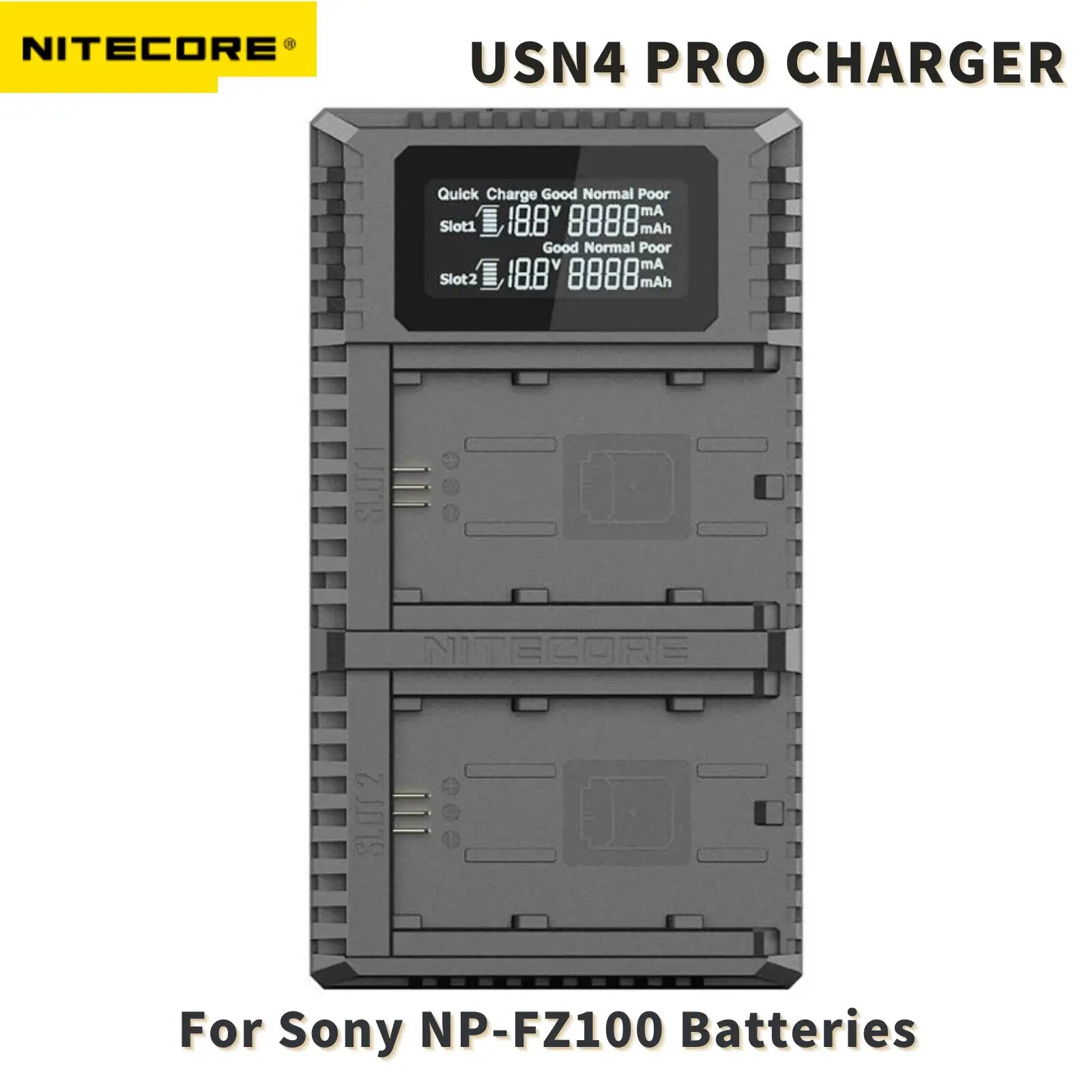 Зарядное устройство NITECORE для Sony a7M3/a7RIII/a9 с двумя слотами USB QC