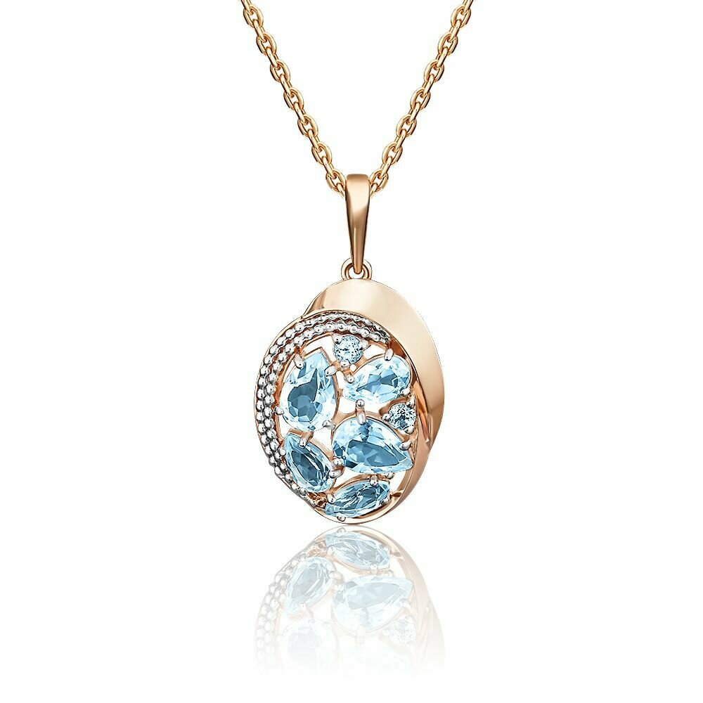 Подвеска, красное золото, 585 проба, топаз