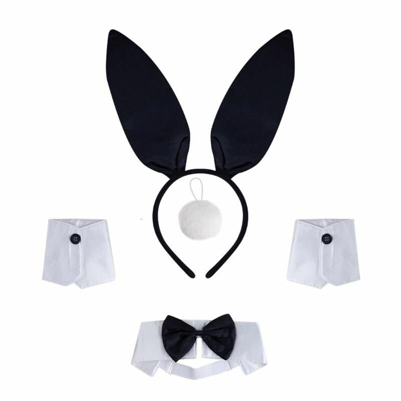 Костюм кролика для женщин, - Плоский черный Динг Рабб