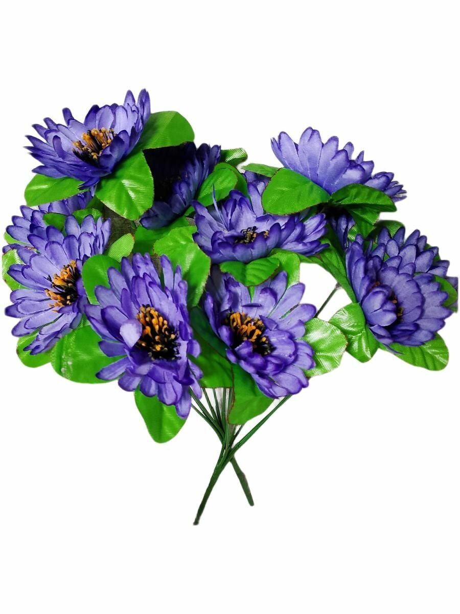 Искусственные цветы Букет Георгинов 30см, Цвет сиреневый - 2 штуки