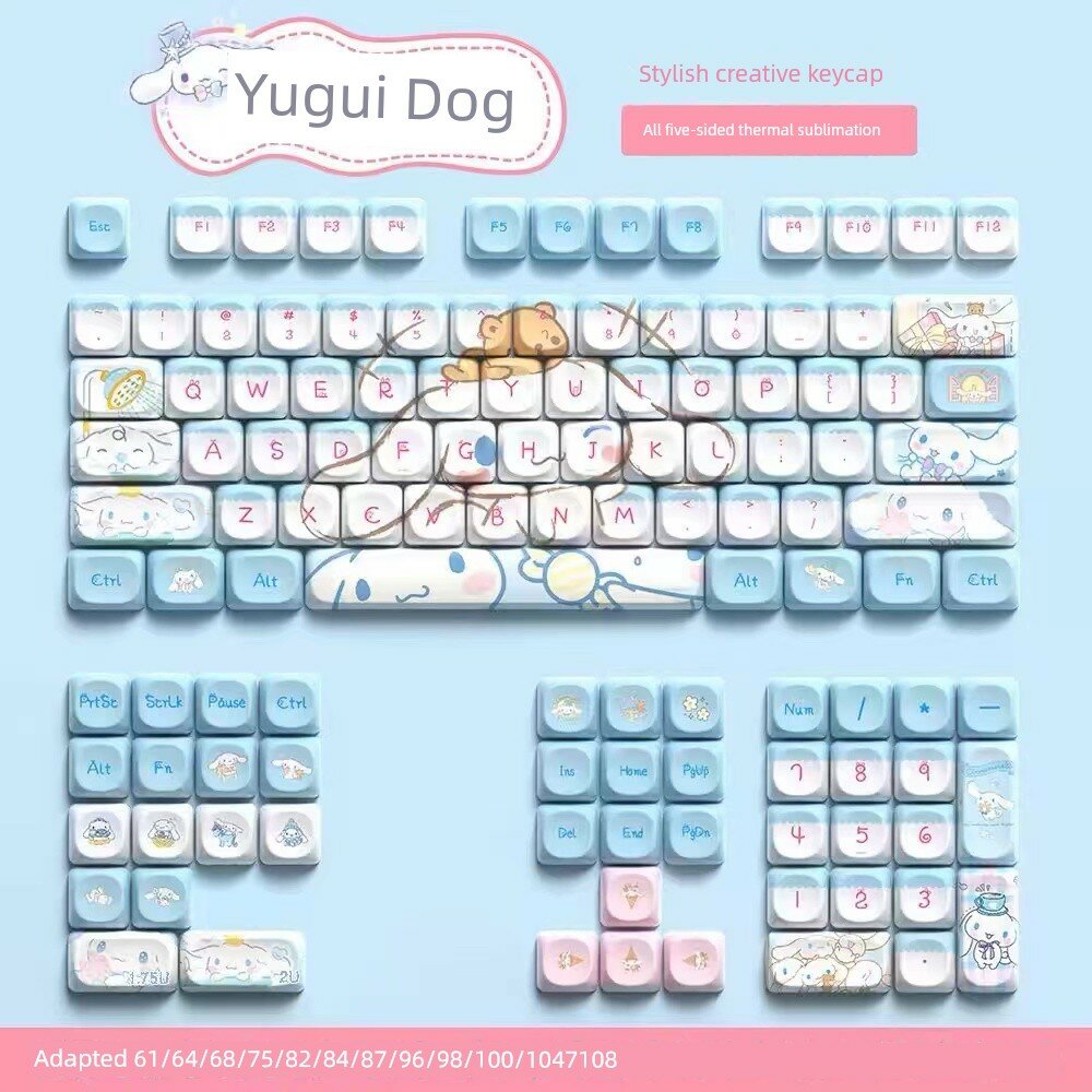 Кастомные кейкапы для механической клавиатуры PBT с сублимационной печатью, высокопрофильные, с дизайном Куроми и