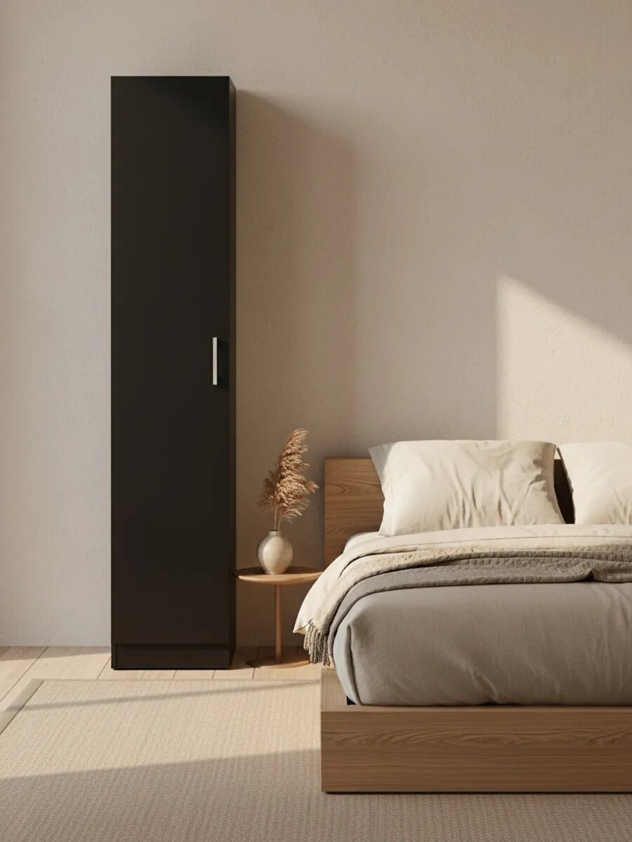 Деревянный шкаф пенал FRESTER с полками в прихожую, от производителя