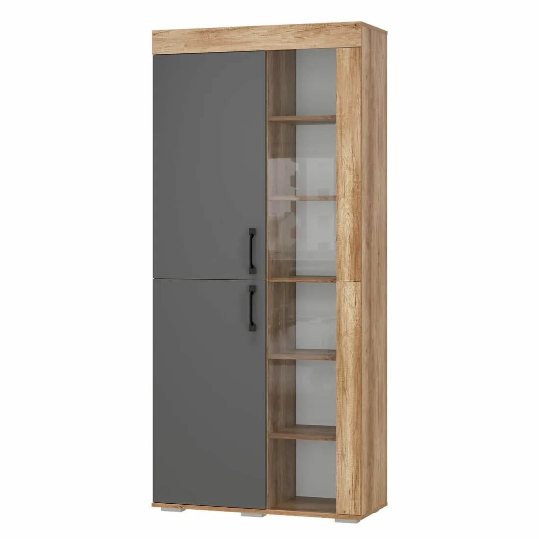 Шкаф многофункциональный "Прима" ШК-16 графит/дуб каньон (Мебелони)
