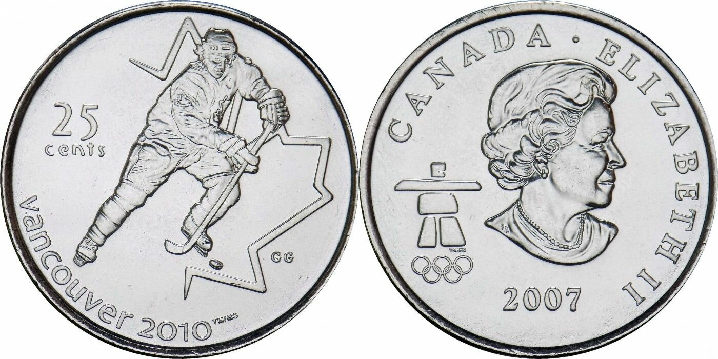 Канада 25 центов, 2007 XXI зимние Олимпийские Игры, Ванкувер 2010 - Хоккей