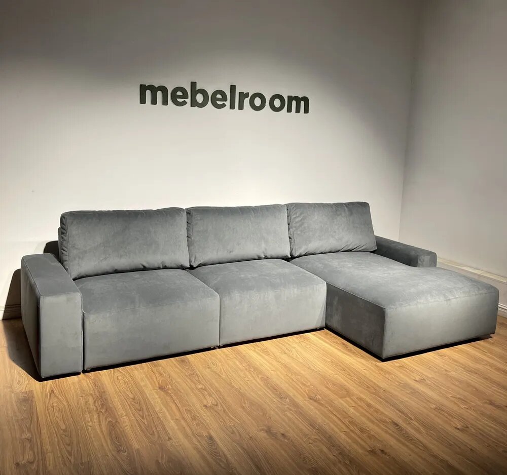 Угловой диван Леон, лофт, с независимым пружинным блоком, механизм Еврокнижка, 320х170х80 см