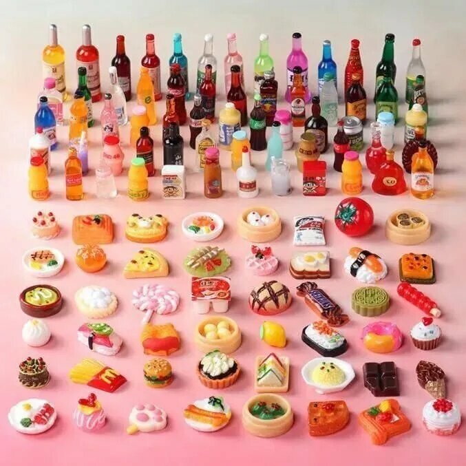 30 шт./упак. миниатюрных предметов, мини-еды и напитков для кукольного дома DIY аксессуары